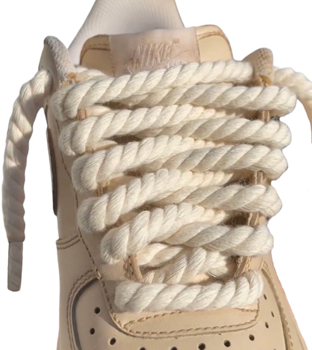 Travis SB Dunk Thick Rope Shoe Laces Cream Sail off White Braided ...