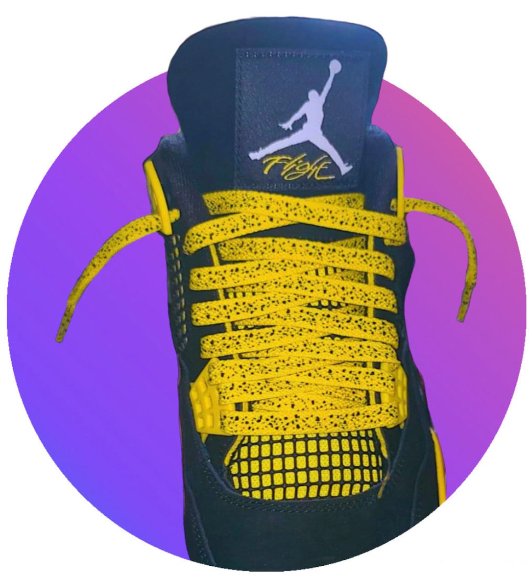 Jordan 4 Thunder Lightning Speckle Print Laces - Etsy
