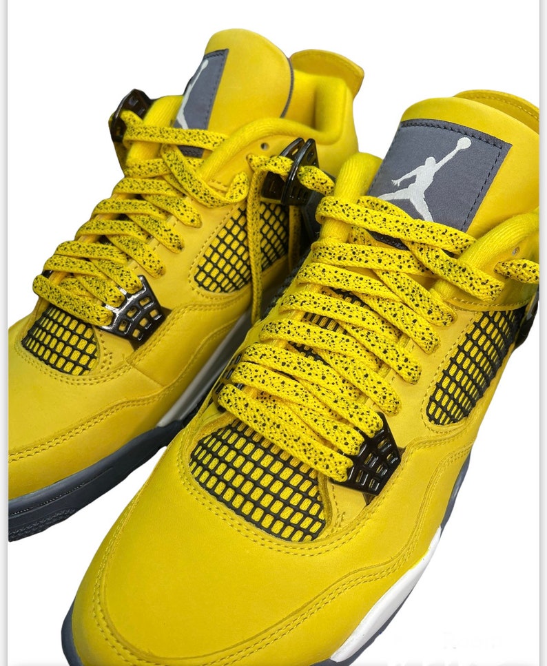 Jordan 4 Lightning Speckle Print Laces - Etsy
