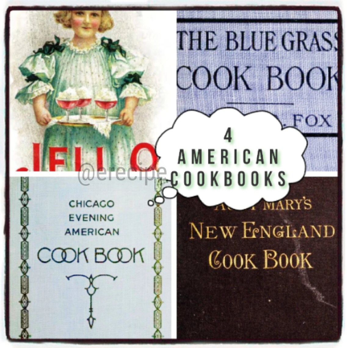 Lot of 4 - Old American Cookbooks Jell-o Recipe Book *the Blue Grass ...