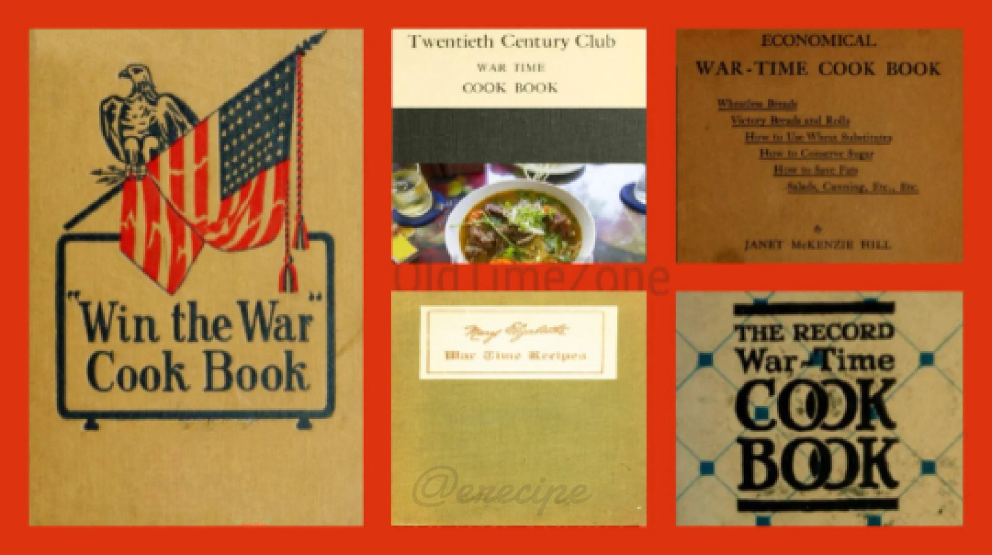 LOT of 5 Vintage WARTIME COOKBOOKS Win the War + the Record + Twentieth ...