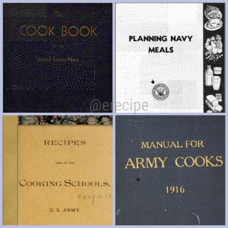 1944 US Navy Cookbook Set – 3 Authentic WWII Military Recipe Instant ...
