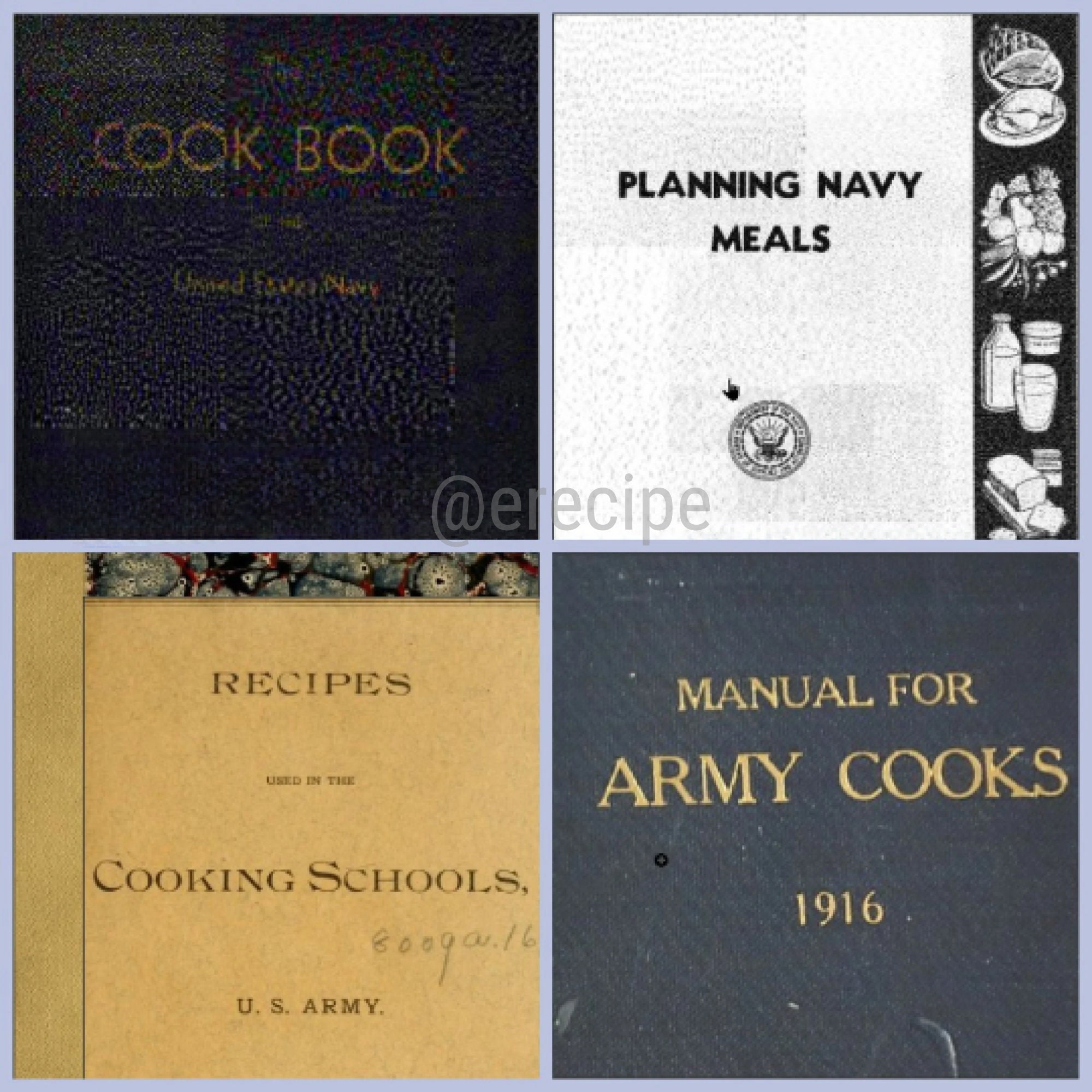 1944 US Navy Cookbook Set – 3 Authentic WWII Military Recipe Instant ...