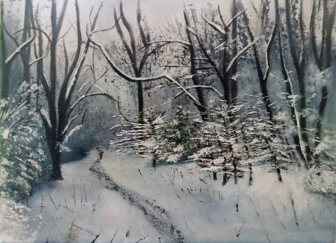 Snowy Boxhill a Giclee Print of an Original Acrylic Painting by Lydia ...