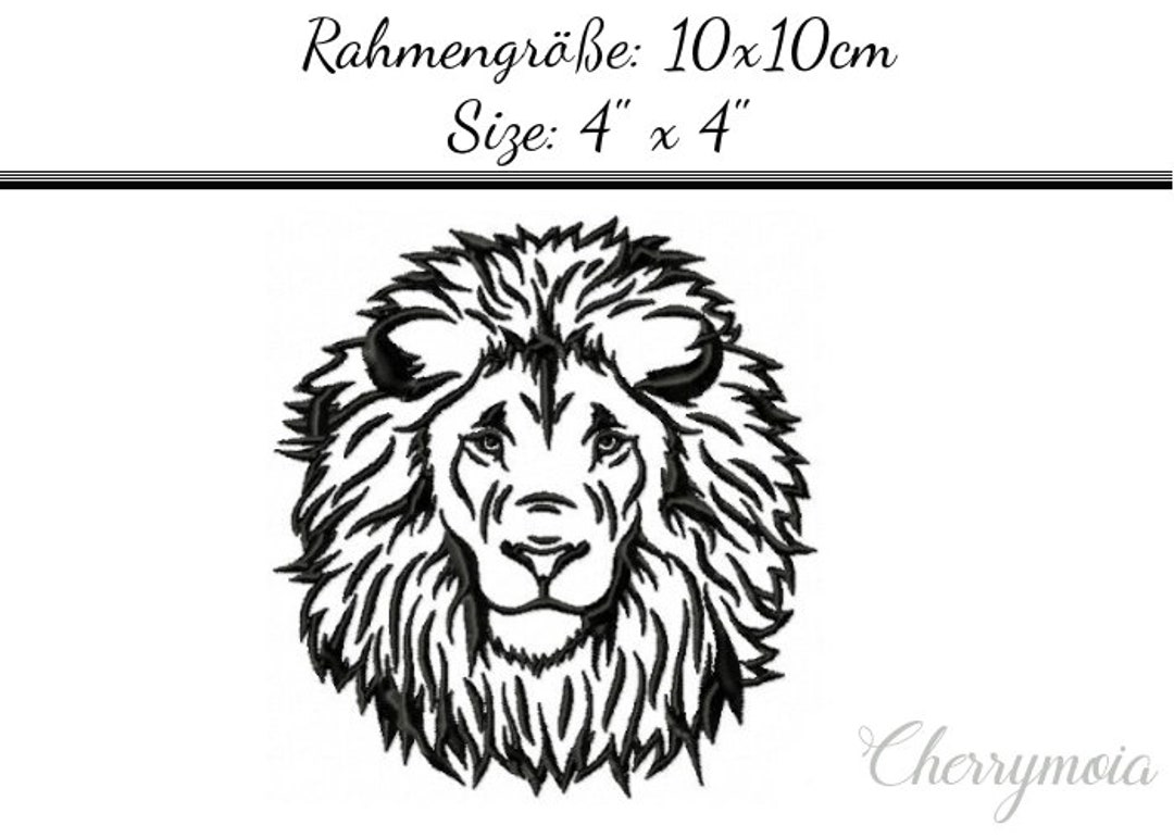 Embroidery Design Lionhead 4'x4' DIGITAL DOWNLOAD PRODUCT - Etsy