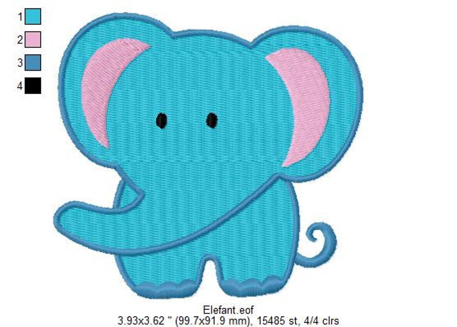Embroidery Design Elephant 4'x4' DIGITAL DOWNLOAD - Etsy
