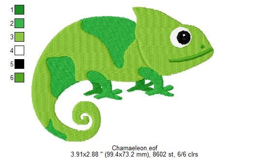 Embroidery Design Chameleon 4'x4' DIGITAL DOWNLOAD - Etsy