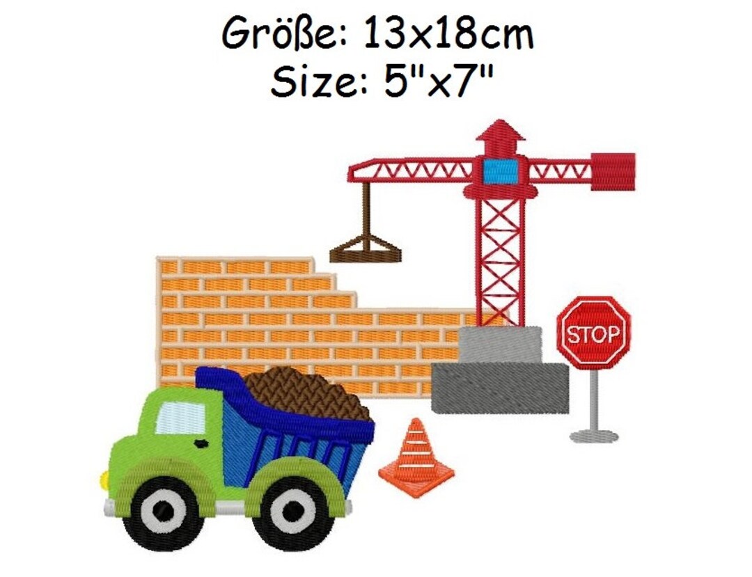 Embroidery Design Construction Area 5'x7' - DIGITAL DOWNLOAD PRODUCT - Etsy