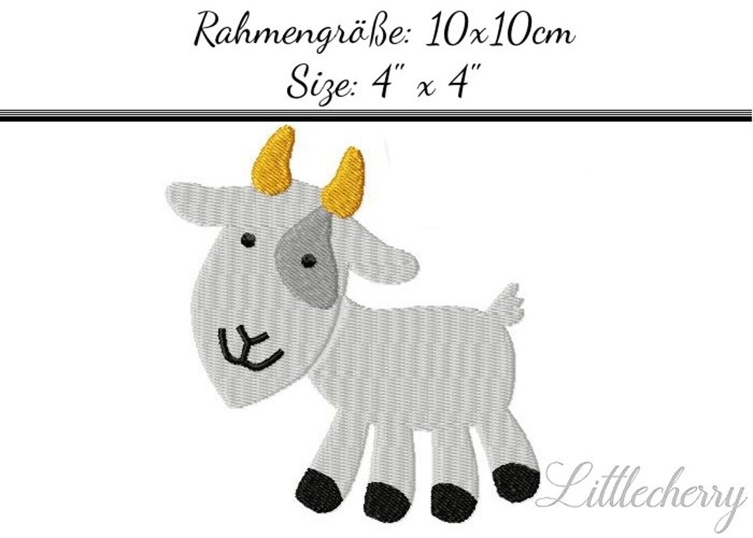 Embroidery Design Goat 4'x4' DIGITAL DOWNLOAD PRODUCT - Etsy