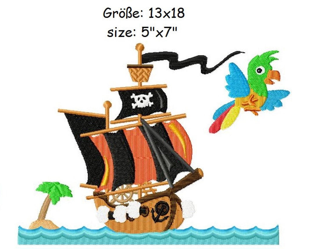 Embroidery Design Pirate Ship 5'x7' - DIGITAL DOWNLOAD PRODUCT - Etsy