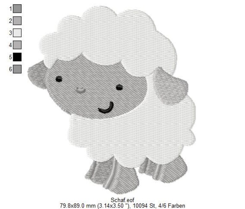 Embroidery Design Sheep 4'x4' DIGITAL DOWNLOAD - Etsy