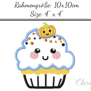 Embroidery Design Applique Muffin With Pumpkin 4'x4' DIGITAL DOWNLOAD ...