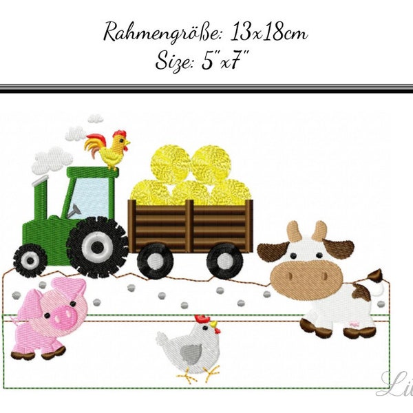 Farm Embroidery Design - Etsy