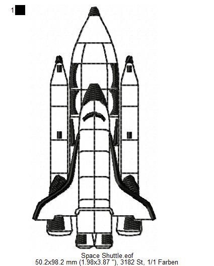 Embroidery Space Shuttle Doodle 4'x4' DIGITAL - Etsy
