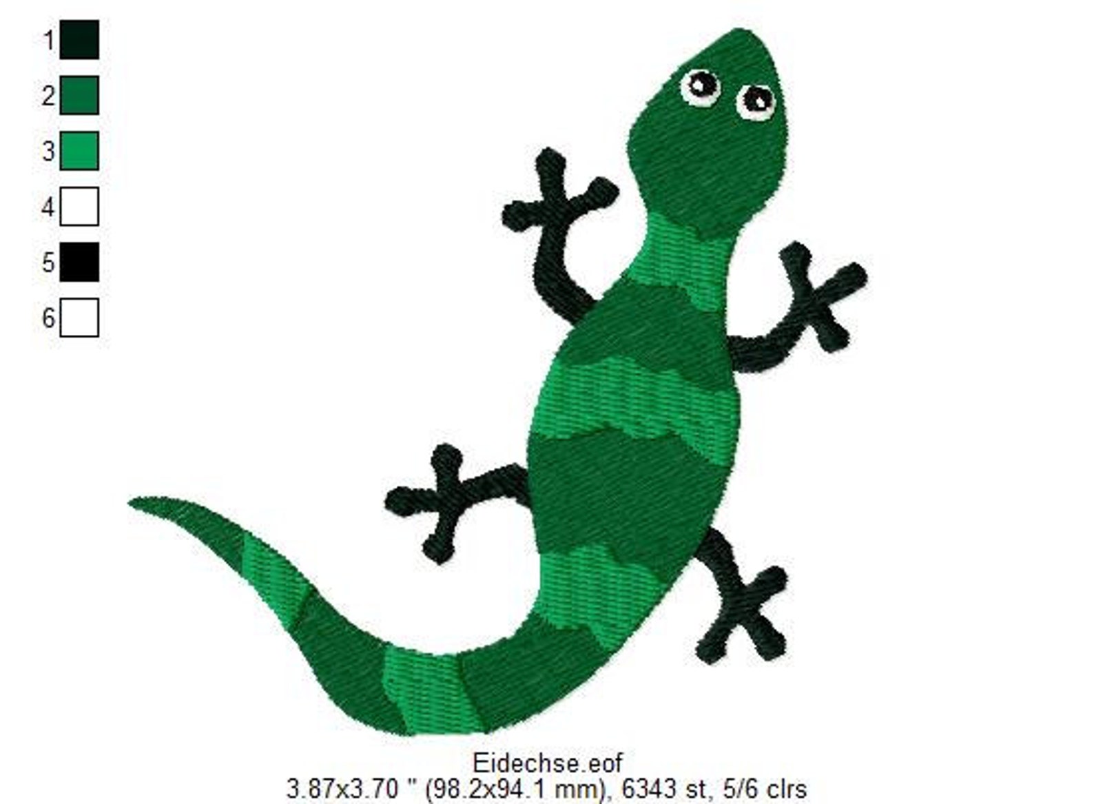 Embroidery Design Lizard 4'x4' DIGITAL DOWNLOAD - Etsy