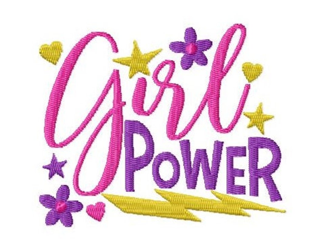 Embroidery Design Girl Power 4'x4' - DIGITAL DOWNLOAD PRODUCT - Etsy