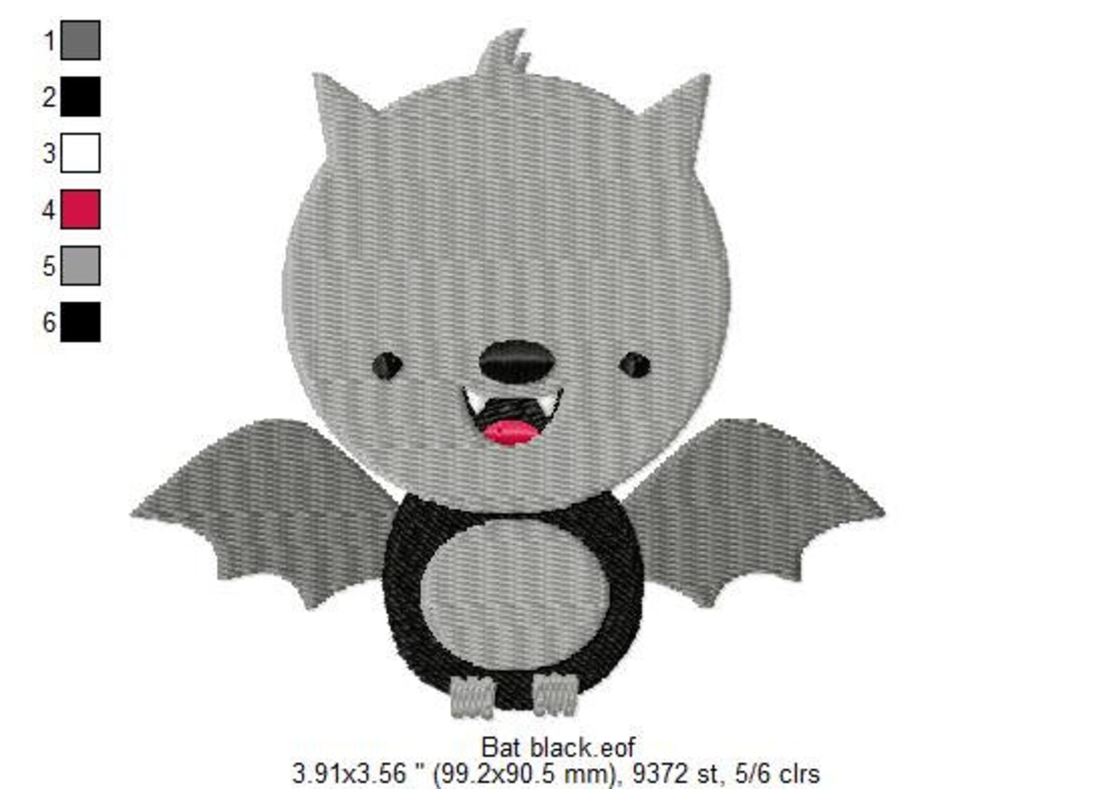 Embroidery Design Bat Black 4'x4' DIGITAL DOWNLOAD - Etsy
