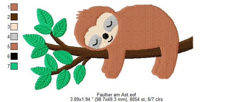 Embroidery Design Sloth 4'x4' - DIGITAL DOWNLOAD PRODUCT - Etsy