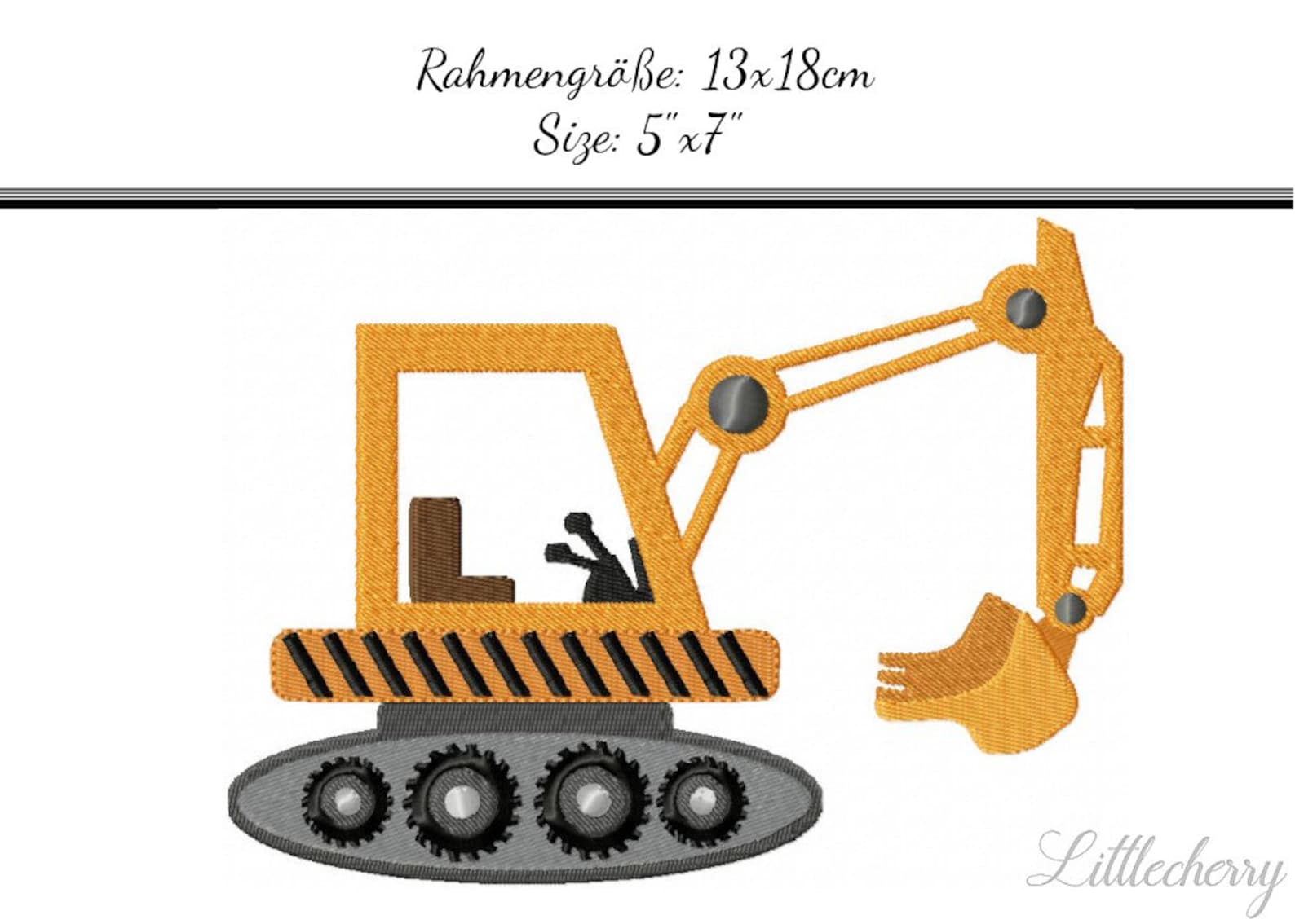 Stickdatei Bagger Nr 3 13x18 SOFORTDOWNLOAD - Etsy.de