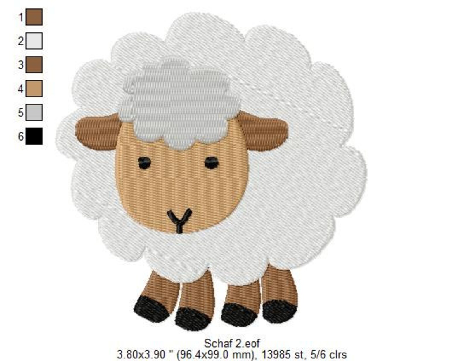 Embroidery Design Sheep 4'x4' DIGITAL DOWNLOAD | Etsy