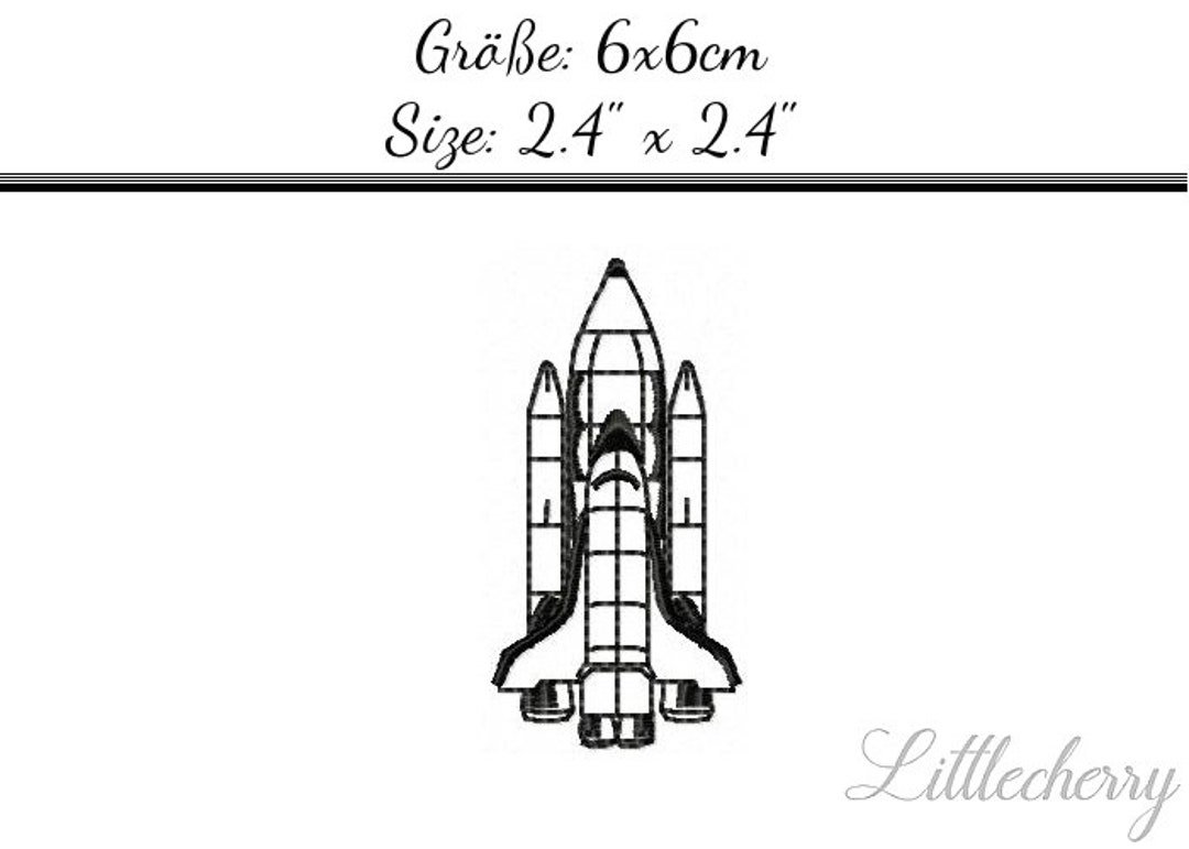 Embroidery Space Shuttle Doodle 2.4'x2.4' DIGITAL - Etsy