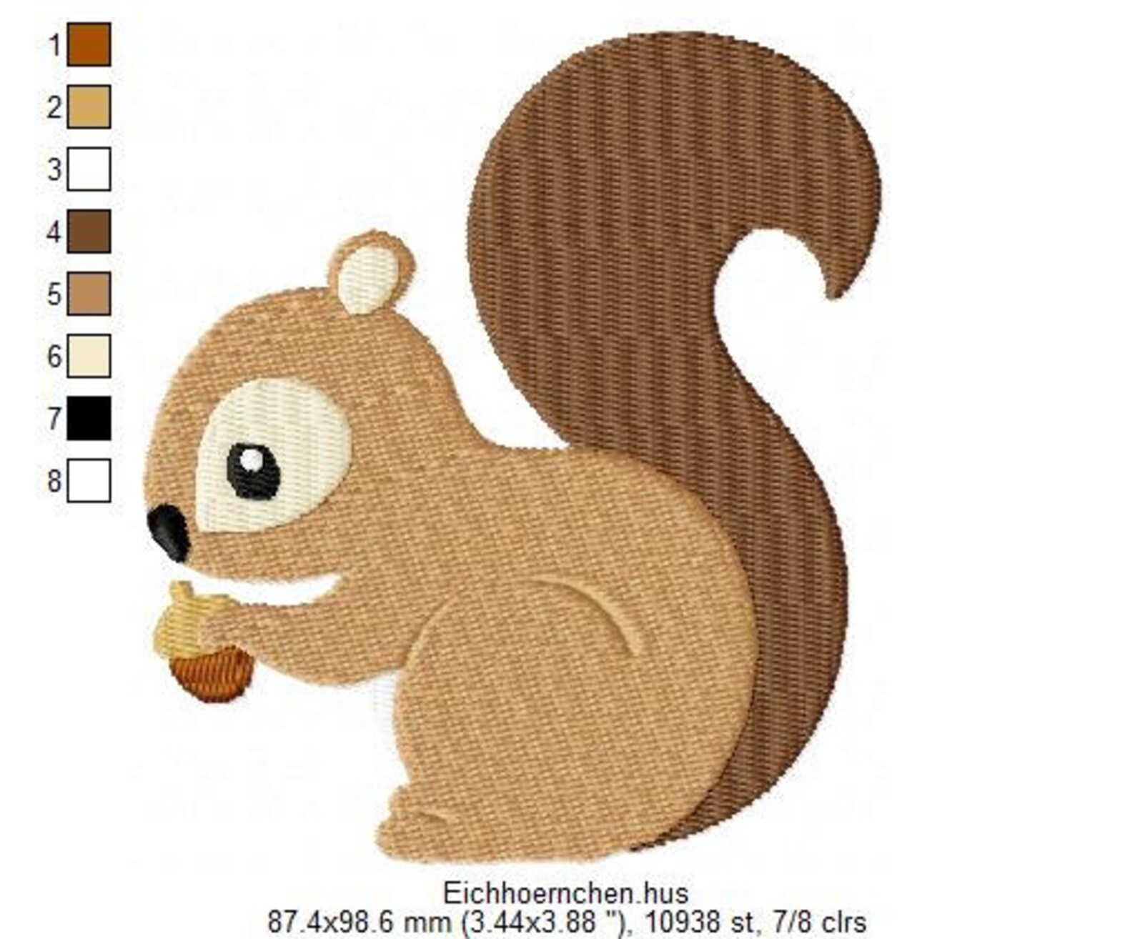 Embroidery Design Squirrel 4'x4' DIGITAL DOWNLOAD PRODUCT - Etsy