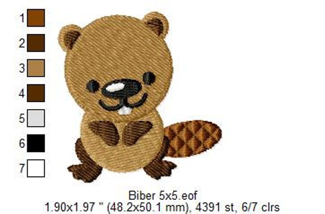 Embroidery Design Beaver 2'x2' DIGITAL DOWNLOAD - Etsy