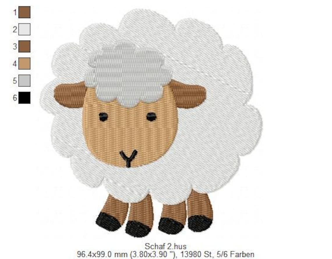 Embroidery Design Sheep 4'x4' DIGITAL DOWNLOAD - Etsy