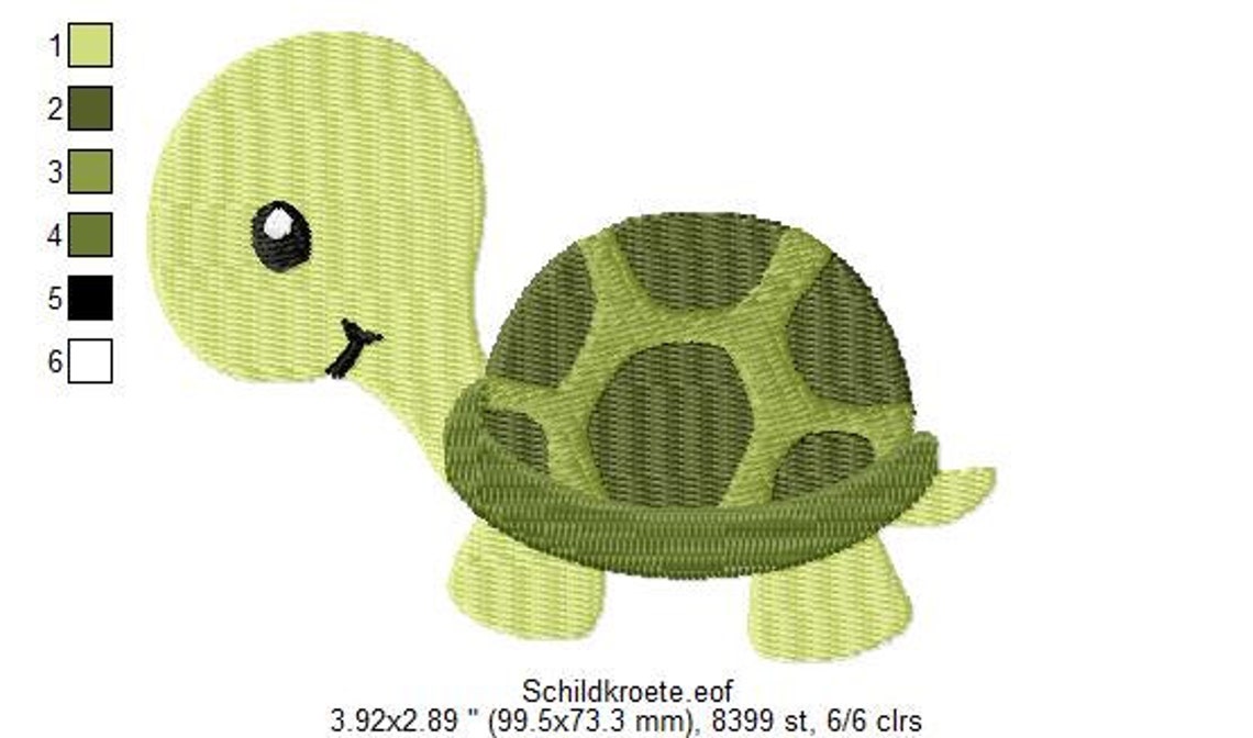 Embroidery Design Turtle 4'x4' - DIGITAL DOWNLOAD PRODUCT - Etsy
