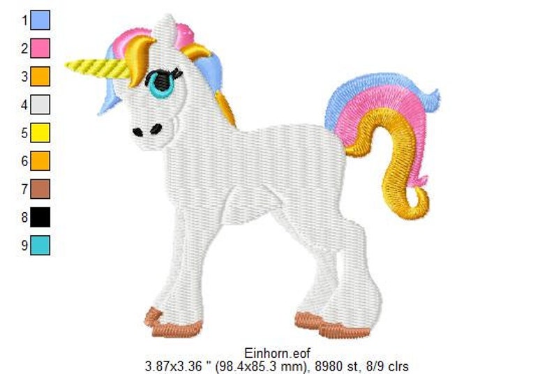 Embroidery Design Rainbow Unicorn 4x4' DIGITAL DOWNLOAD - Etsy