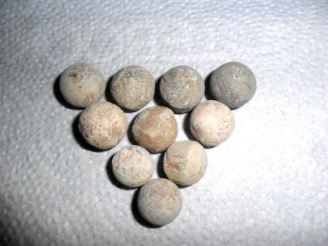 Collection of Ten Antique Musket Balls Circa 1643 From Central England ...