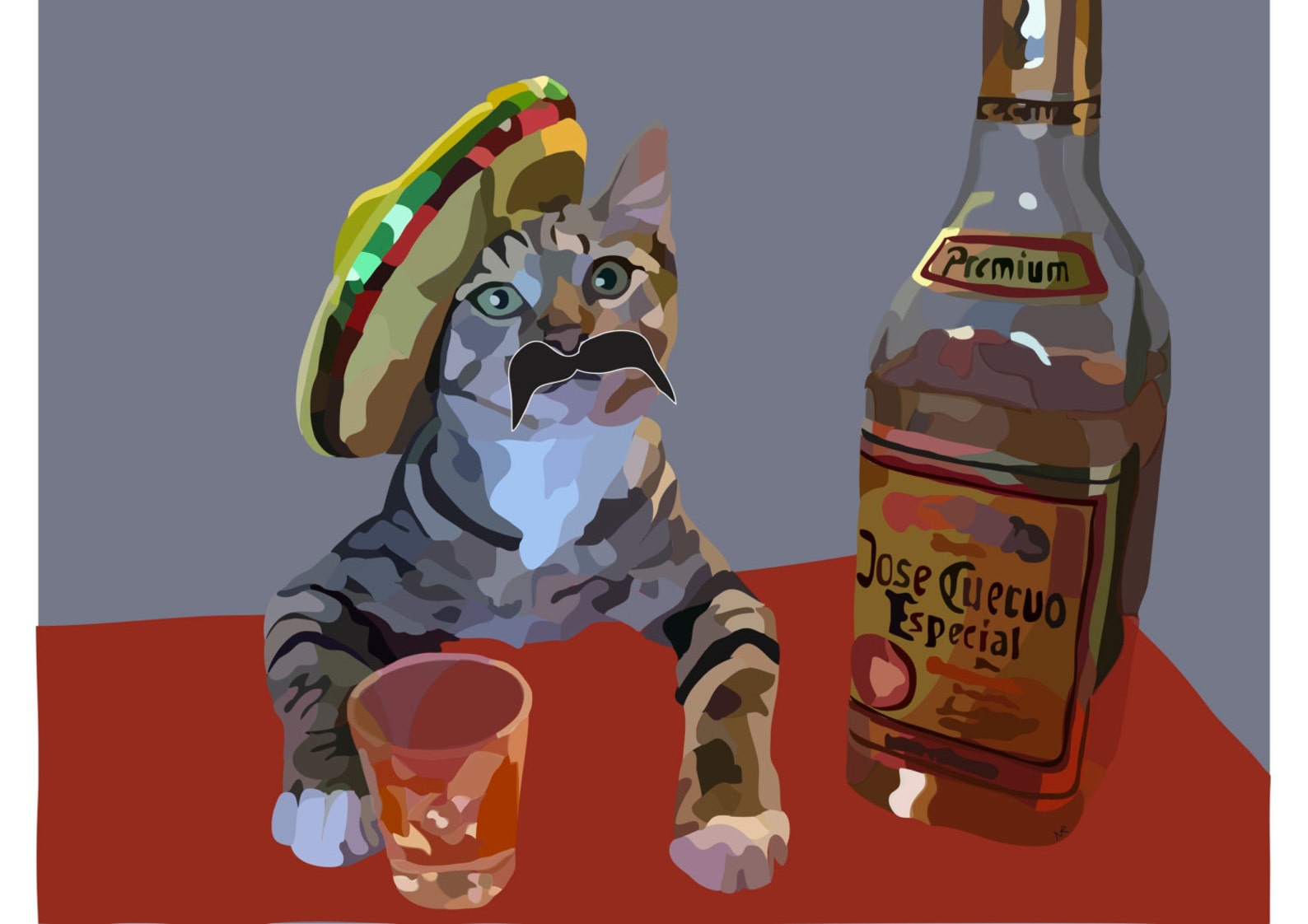 Mexican Cat Digital Art Print.... - Etsy