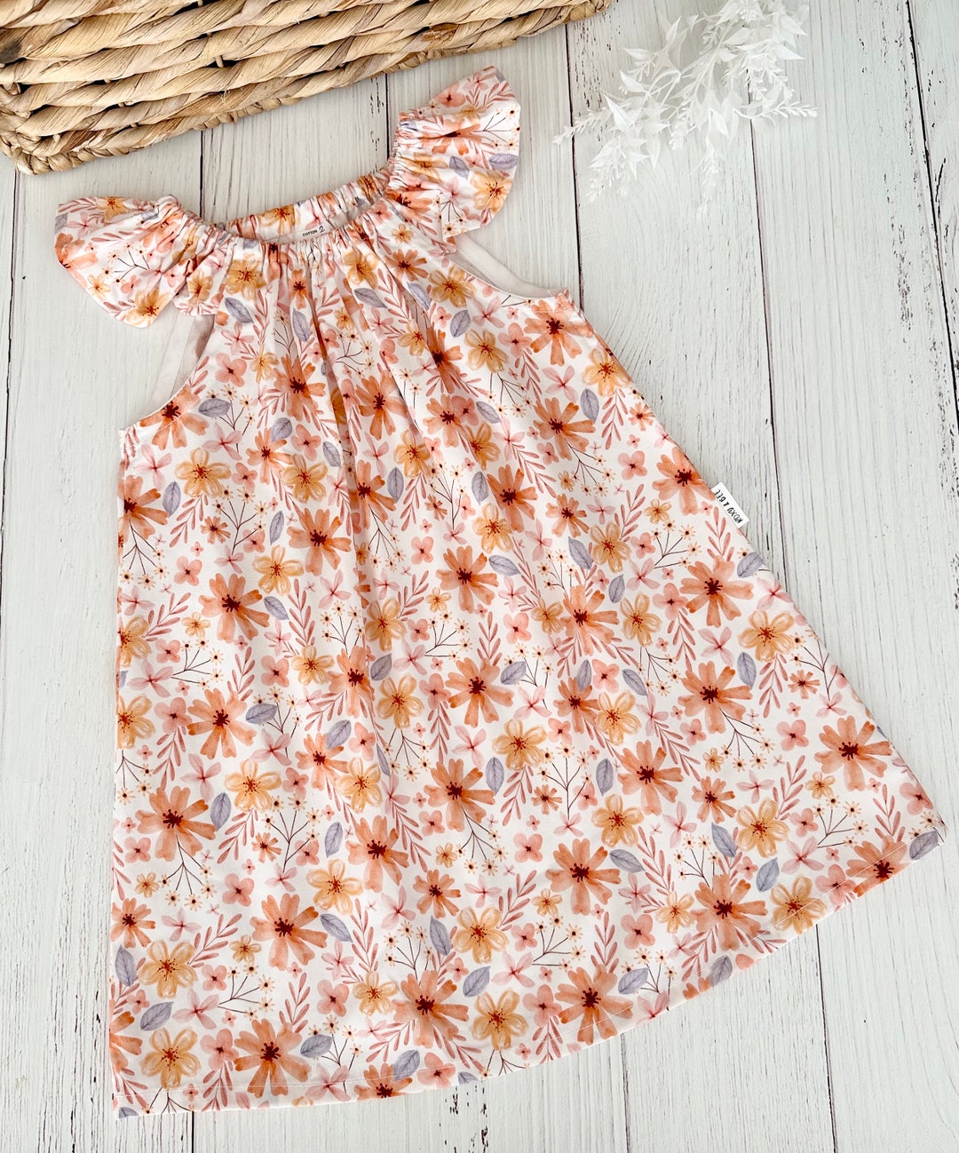 Girls Flutter Sleeve Dress in Beautiful Floral Meadow Print, Summer ...