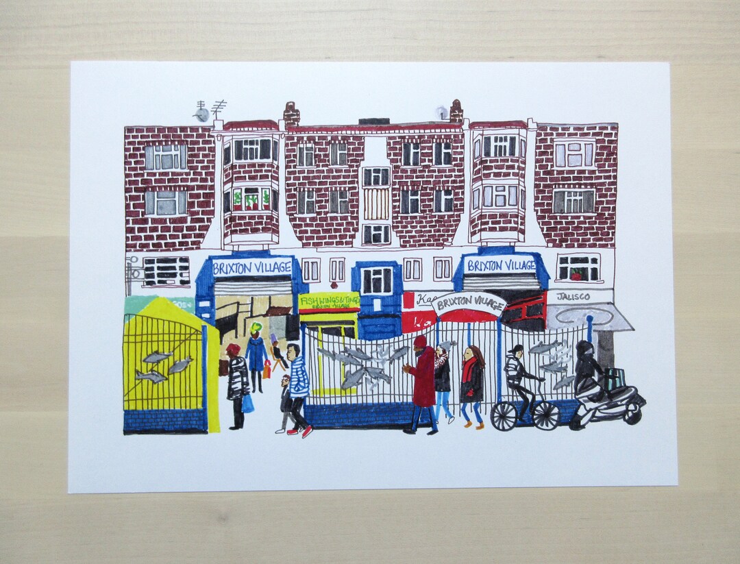 Brixton Village Market, A4 Illustrated Print - Etsy