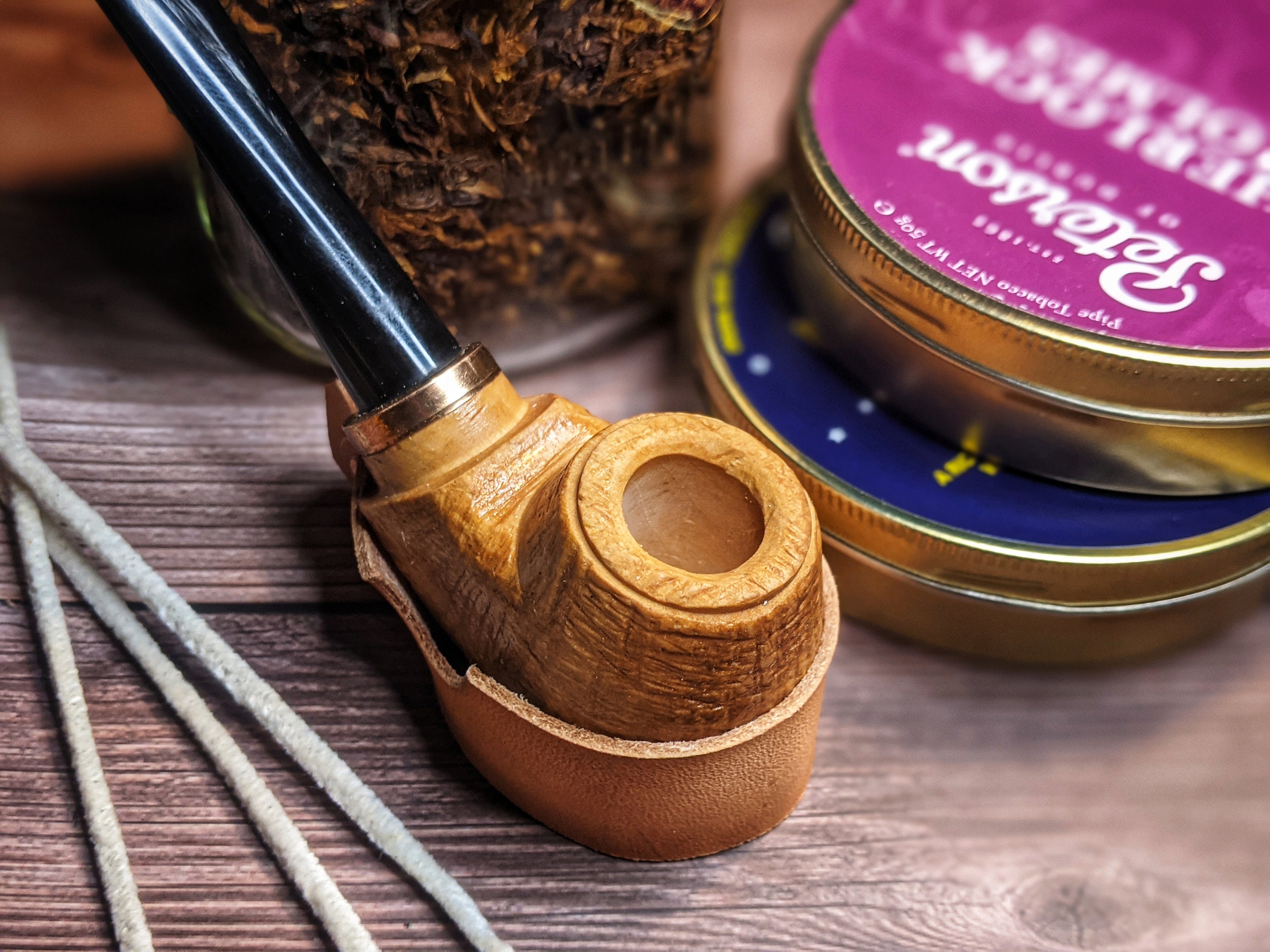 Leather Cigar and Pipe Stand Pocket Keychain - Etsy