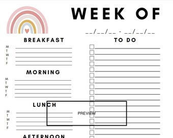 Printable Weekly Planner - Etsy