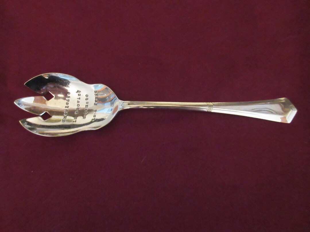 SILVERPLATE Serving FORK in Traditional Pattern Engraved knowledge is ...