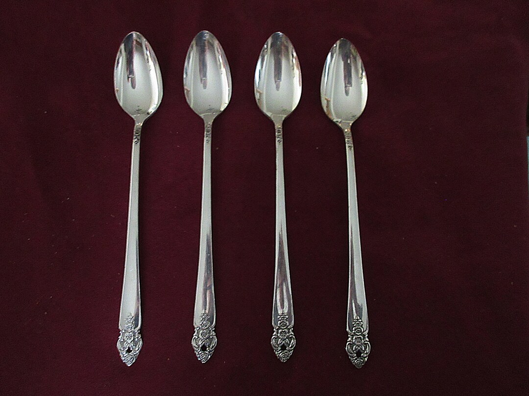 4 Tall Silverplate Sundae Ice TEASPOONS From Prestige ONEIDA in ...