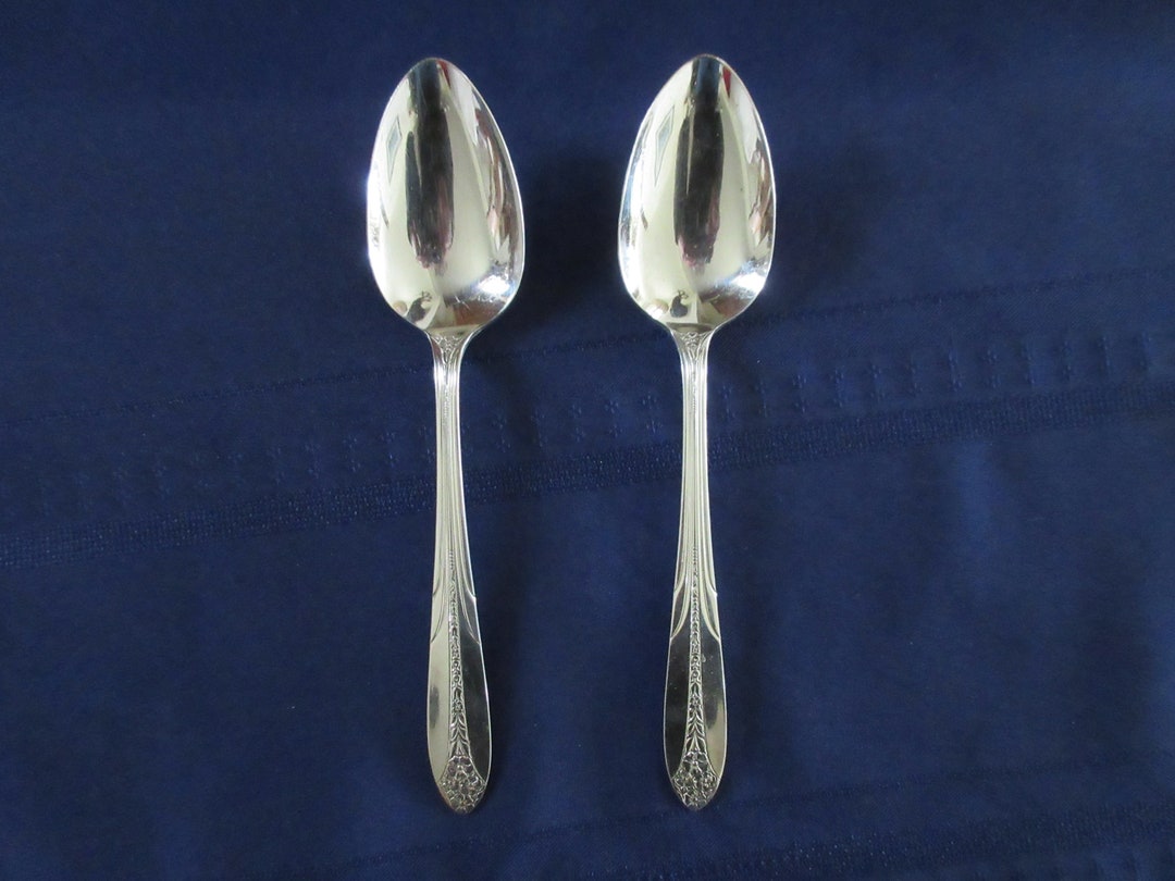 2 Solid Silverplate Serving SPOONS From National Silver in 'elegant ...