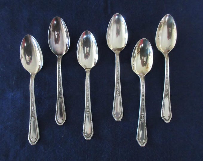 6 Art Deco Silverplate TEASPOONS From Rogers/international Silverware ...