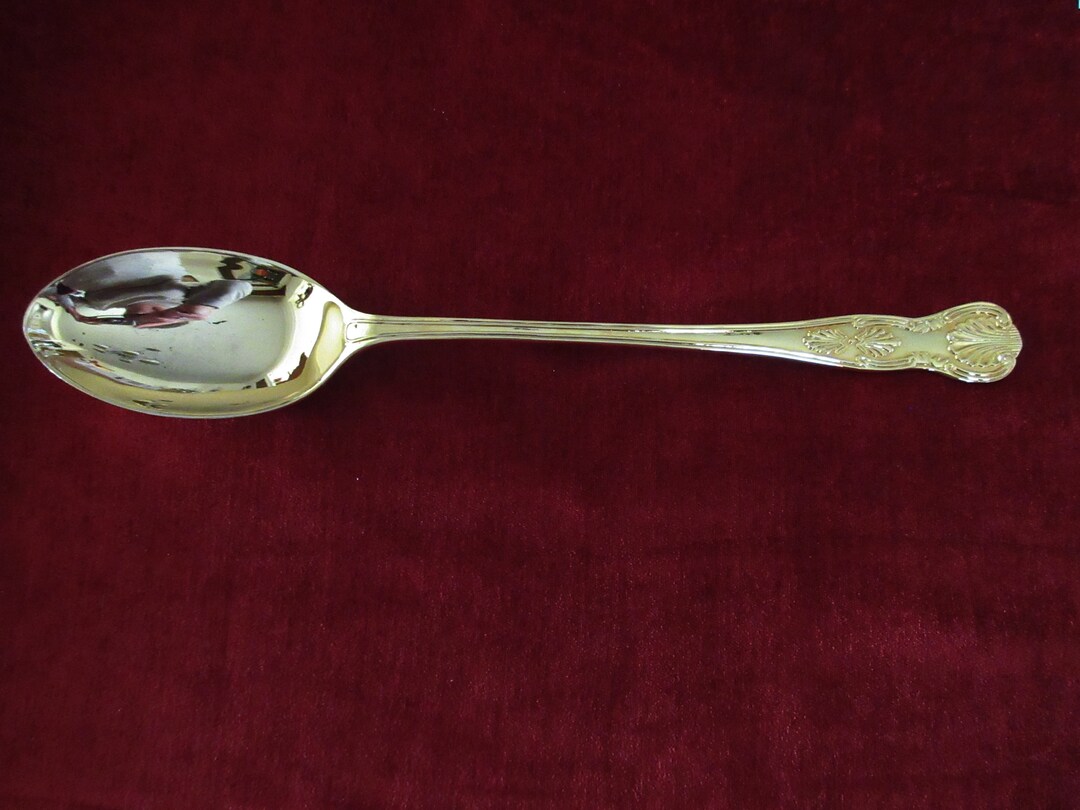 Ex-l Gold 12 1/2" Solid Serving SPOON in KINGS Pattern With Raised ...