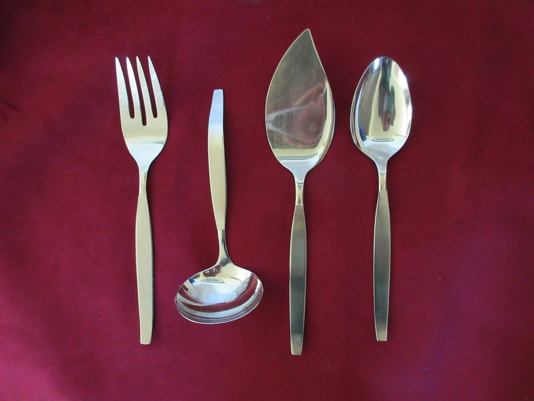 4 Stainless SERVING Pcs Fork/ladle/spoon/cake Server From ONEIDA ...