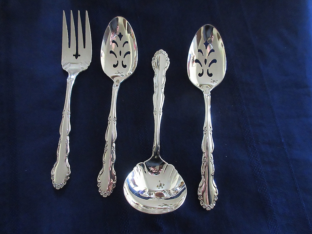 4 Silverplate SERVING Pcs Rogers Flatware/silverware "elegant ...