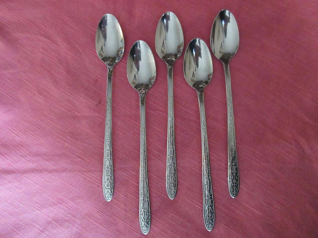 5 Tall Stainless Mid-century Modern Ice Tea/sundae SPOONS From Superior ...