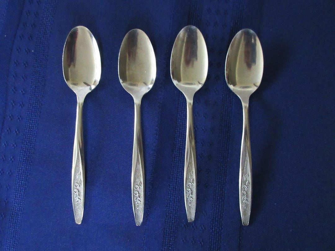 4 Stainless Mid-century Modern TEASPOONS Superior/international ...