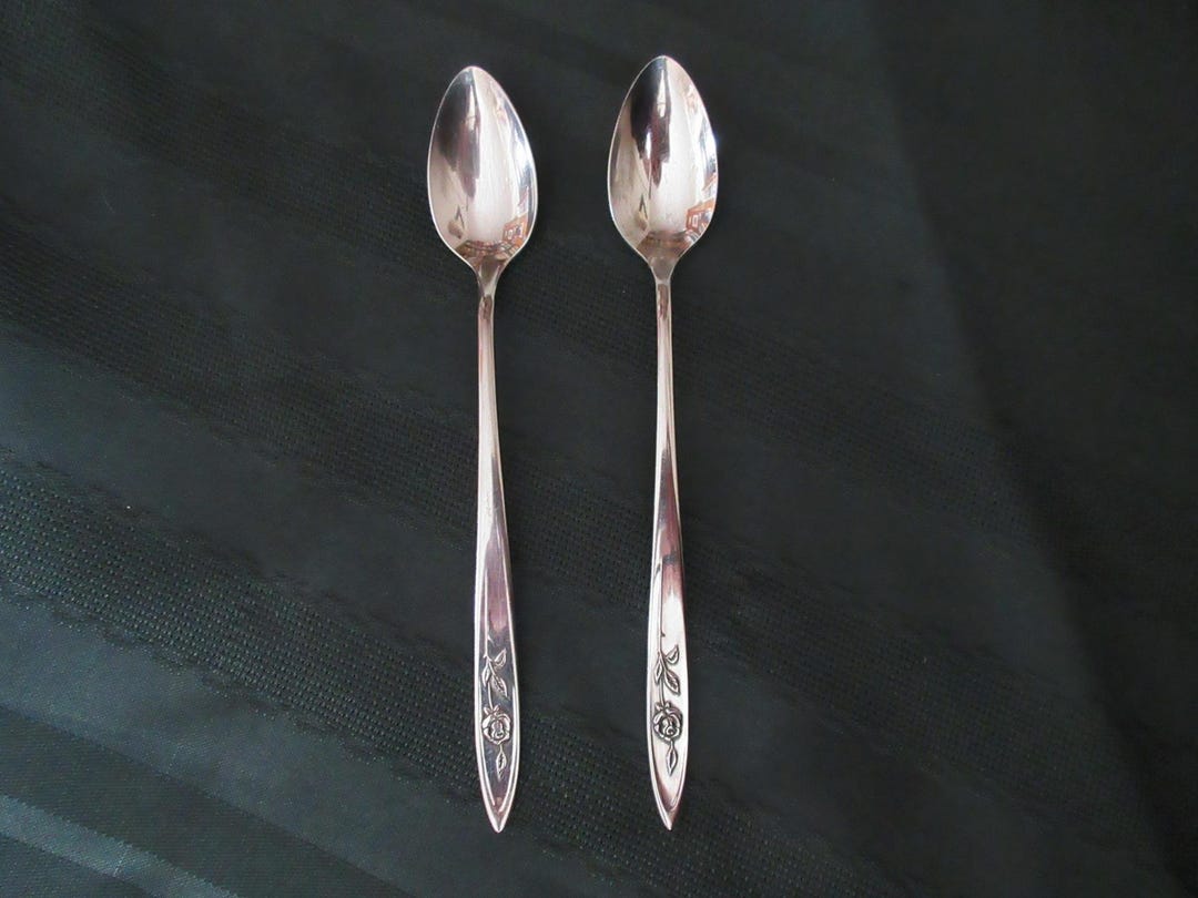 2 Stainless Mid-century Modern Ice Tea/sundae SPOONS From Oneida ...