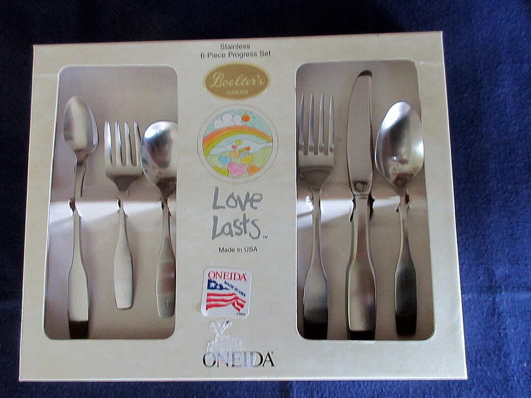 6 Pc Stainless Progress Child Flatware Set W/infant/toddler and Youth ...
