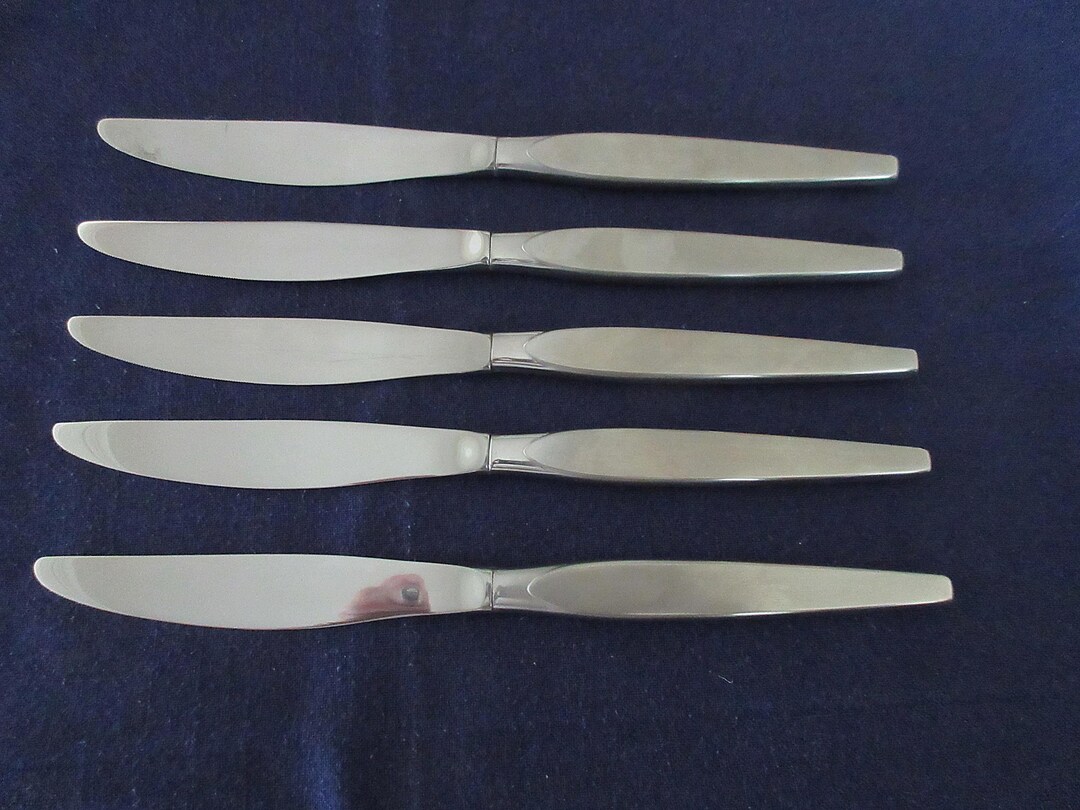 5 Stainless Dinner KNIVES From ONEIDA Community Flatware Older Betty ...