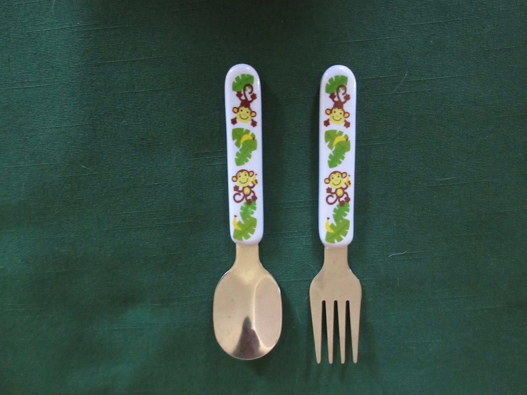 Stainless 5 1/2" Baby/child/toddler FORK/SPOON Set Flatware/silverware ...