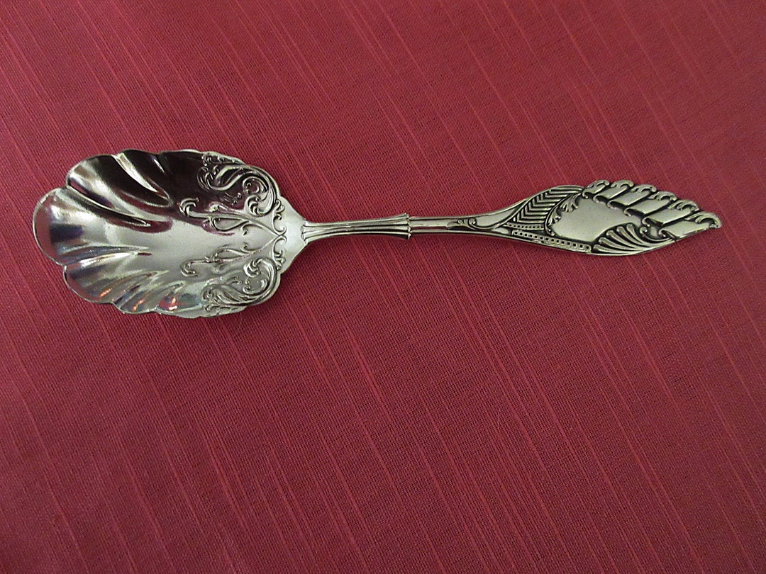 Elegant Antique Silverplate SUGAR SPOON From Rockford Pattern Has Wings ...